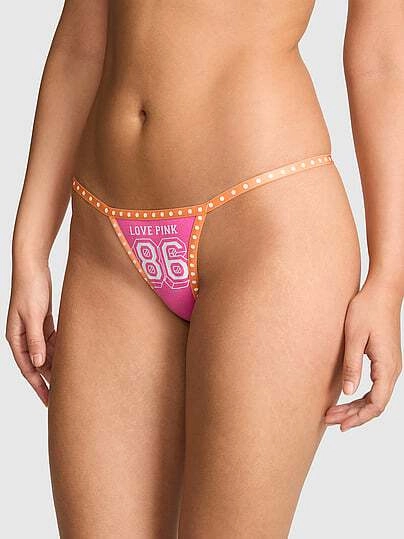 Pink Cotton Ultra Low-rise Thong Panty - Pink