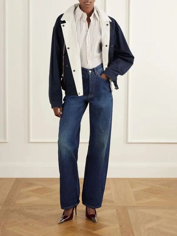 Saint Laurent Cassandre Logo-embroidered Reversible Cotton-canvas Jacket