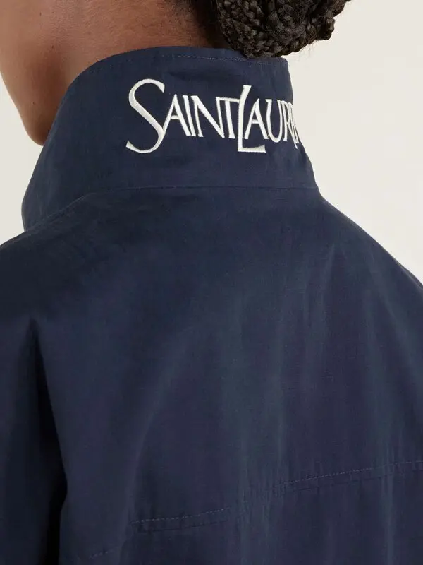 Saint Laurent Cassandre Logo-embroidered Reversible Cotton-canvas Jacket