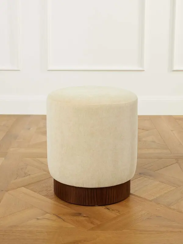 SIX THE RESIDENCE Mohair-velvet Wood Pouf