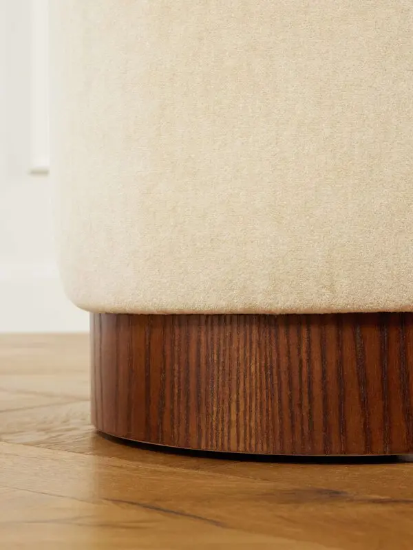 SIX THE RESIDENCE Mohair-velvet Wood Pouf