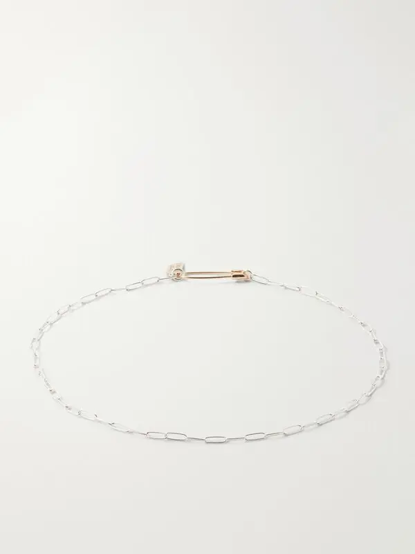 LOREN STEWART 14kt Yellow And Sterling Silver Chain Anklet - Gold
