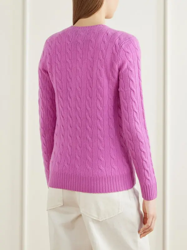 Polo Ralph Lauren Cable Knit V-neck Sweater - Pink