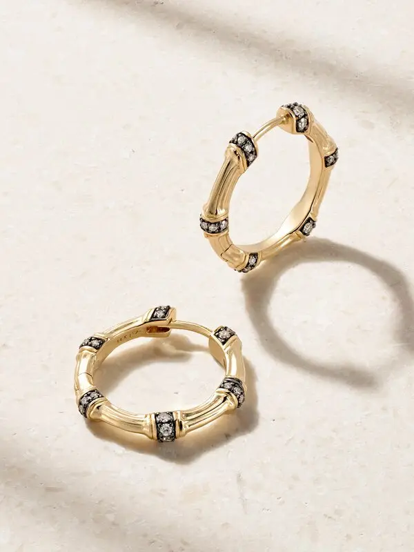 LUCY DELIUS Sciura 14-karat Diamond Hoop Earrings - Gold