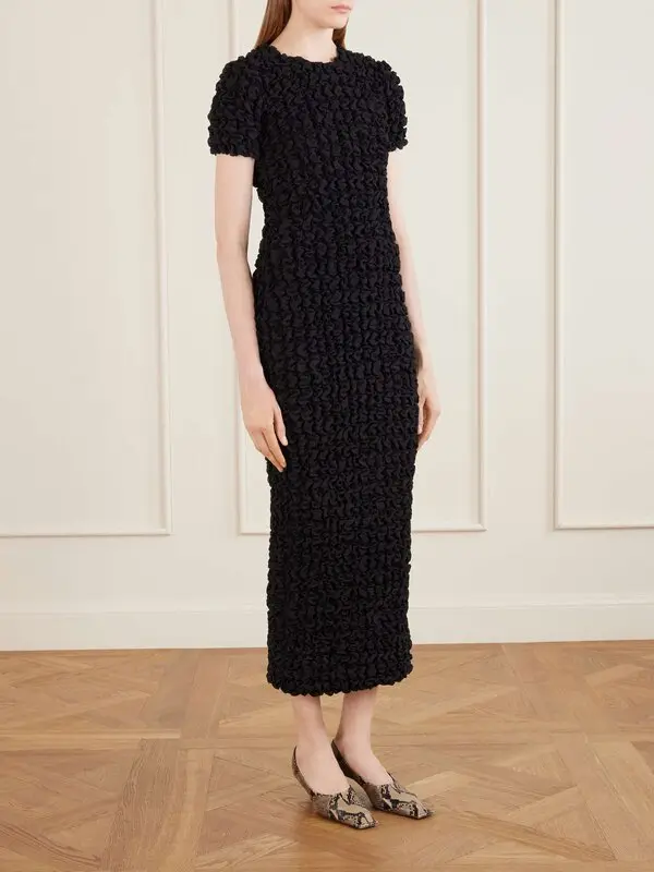 Khaite Perry Ruched Silk-chiffon Midi Dress