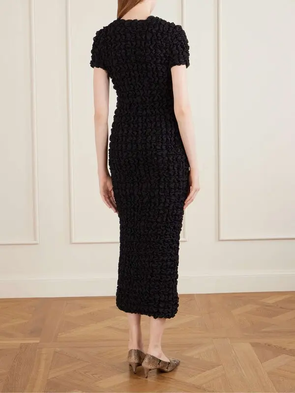 Khaite Perry Ruched Silk-chiffon Midi Dress