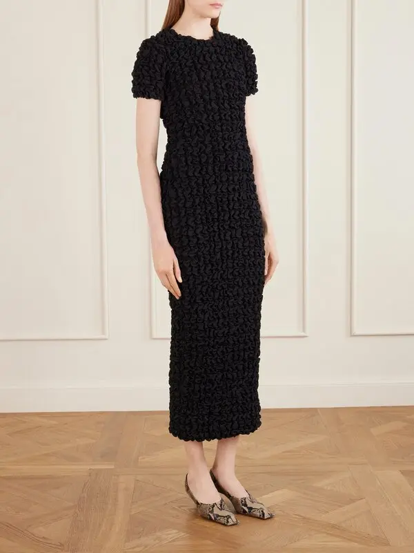 Khaite Perry Ruched Silk-chiffon Midi Dress