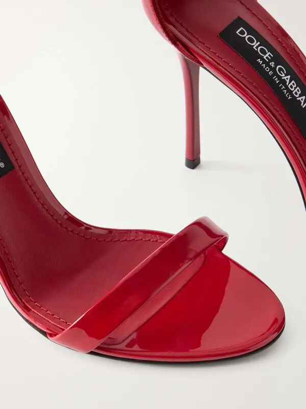 Dolce & Gabbana Logo-detailed Patent Leather Sandals