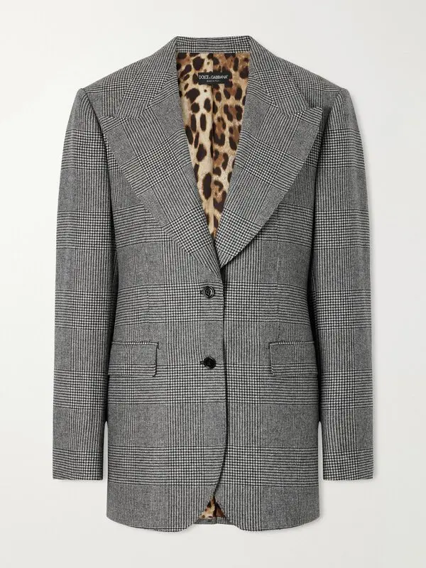 Dolce & Gabbana Prince Of Wales Wool And Cashmere-blend Blazer