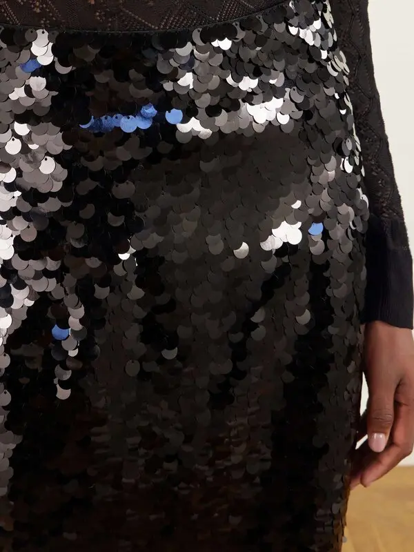 Dolce & Gabbana Sequin-embellished Tulle Midi Skirt