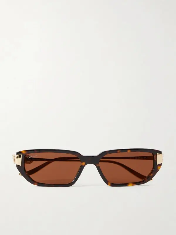 Cartier Panthère De Rectangular-frame Sunglasses - Brown