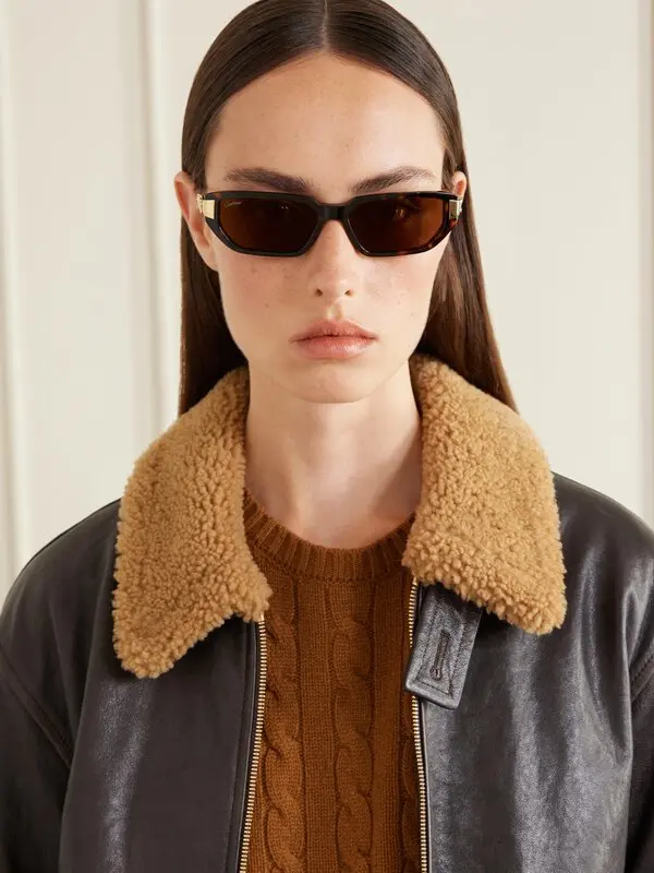 Cartier Panthère De Rectangular-frame Sunglasses - Brown