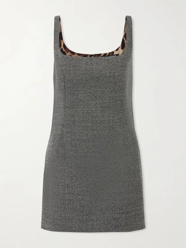 Dolce & Gabbana Stretch-wool Mini Dress - Gray