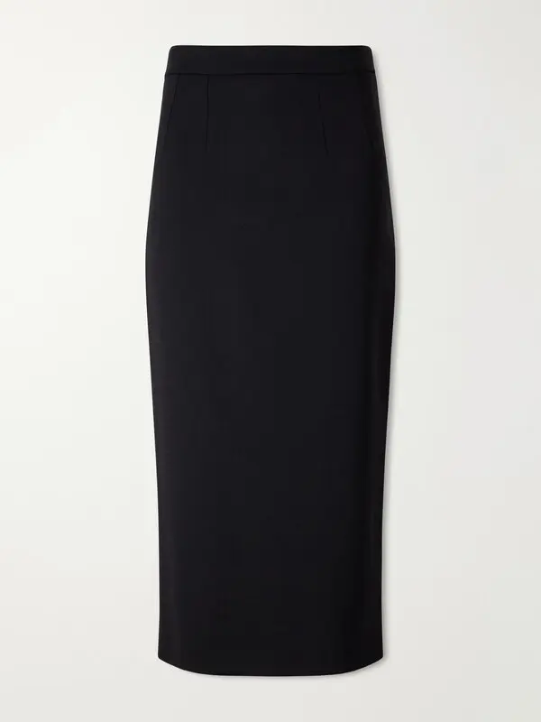 Dolce & Gabbana Stretch-wool Midi Skirt - Black