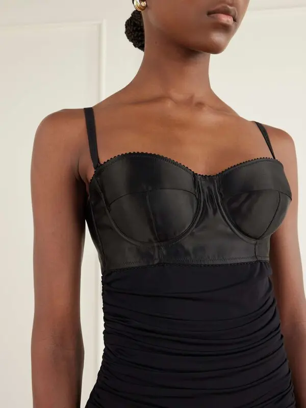 Dolce & Gabbana Draped Jersey Bustier Mini Dress