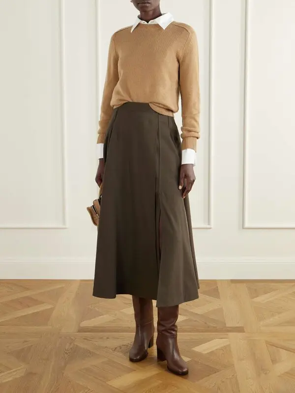 Burberry Cashmere-blend Crewneck Sweater - Tan