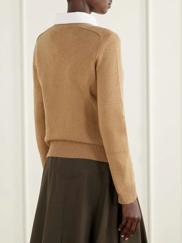 Burberry Cashmere-blend Crewneck Sweater - Tan