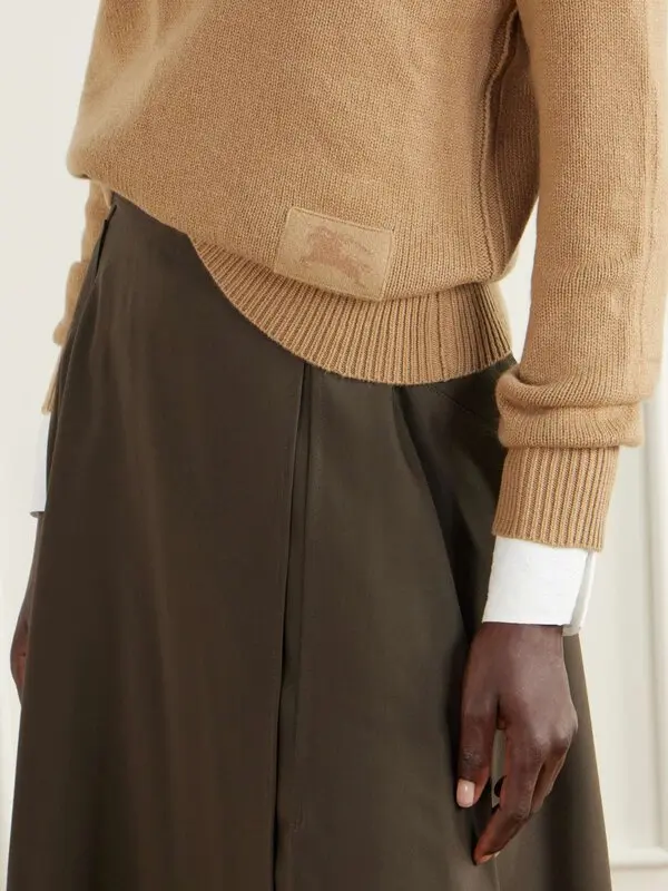 Burberry Cashmere-blend Crewneck Sweater - Tan