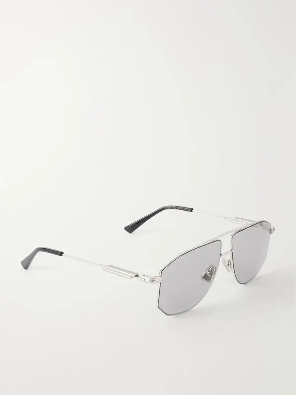 Bottega Veneta Ribbon Snap Aviator-style Metal Sunglasses