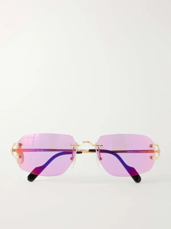 Cartier Gold-tone Sunglasses - Pink