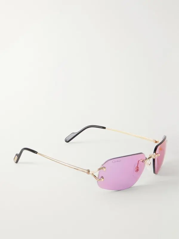 Cartier Gold-tone Sunglasses - Pink