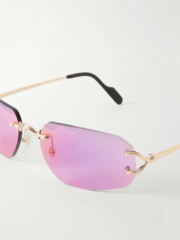 Cartier Gold-tone Sunglasses - Pink