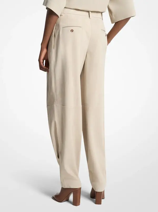 Michael Kors Pleated Suede Barrel Trousers