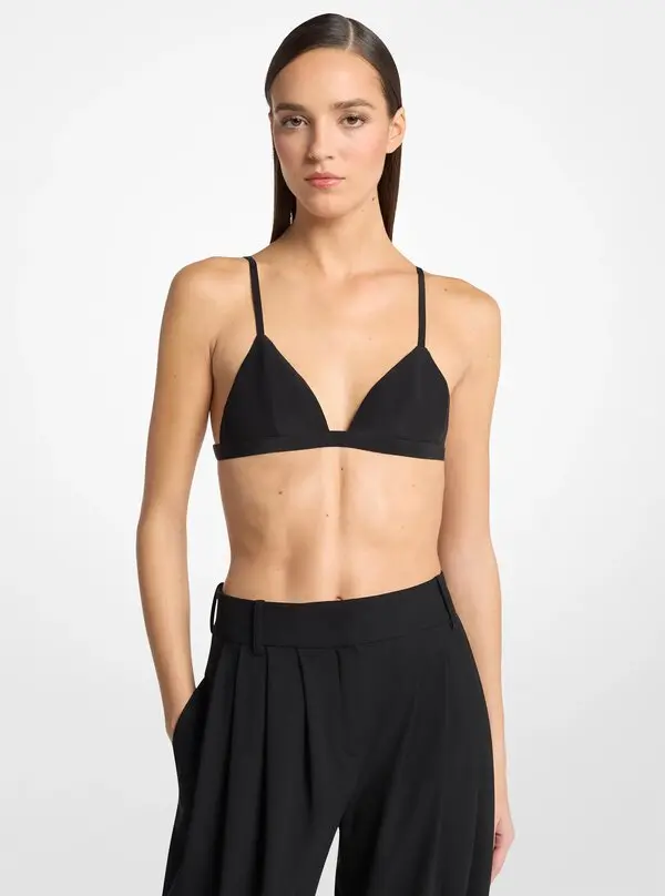 Michael Kors Silk Crepe De Chine Bra Top In Size By
