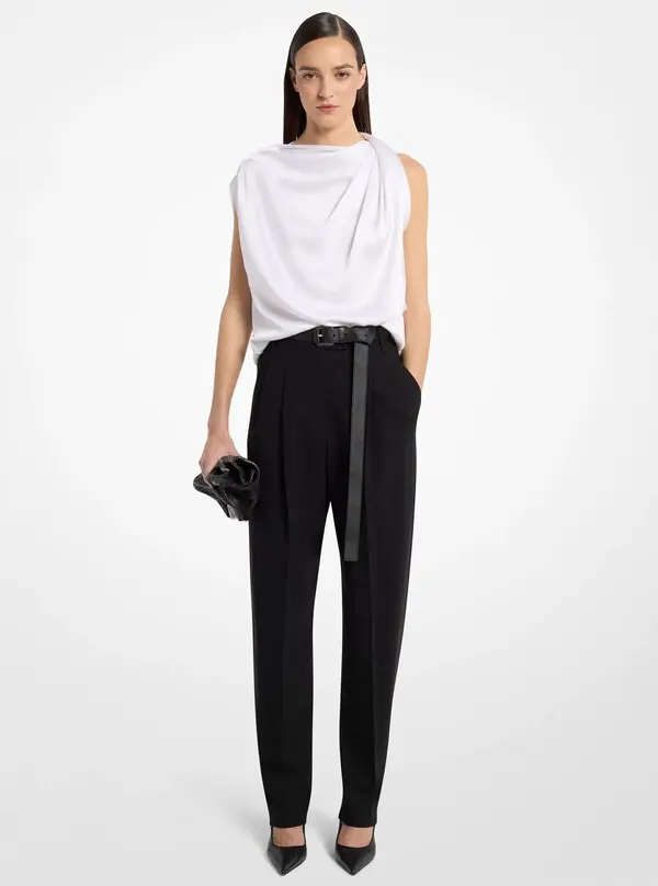 Michael Kors Draped Satin Blouse In Size By - White