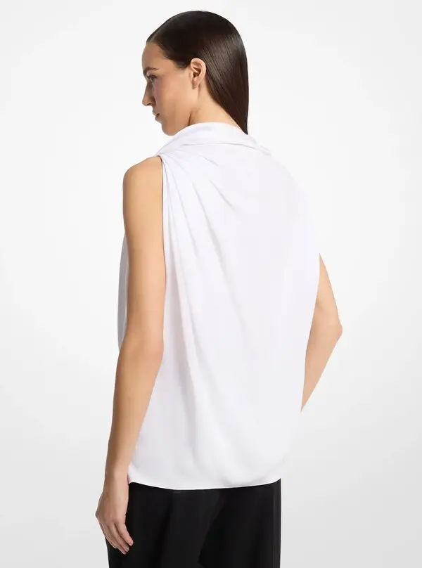 Michael Kors Draped Satin Blouse In Size By