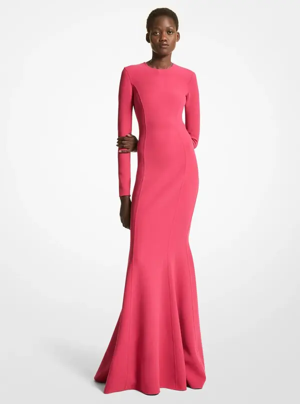 Michael Kors Stretch Wool Fishtail Gown In Size By