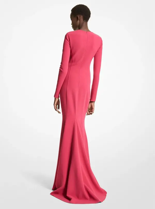 Michael Kors Stretch Wool Fishtail Gown In Size By