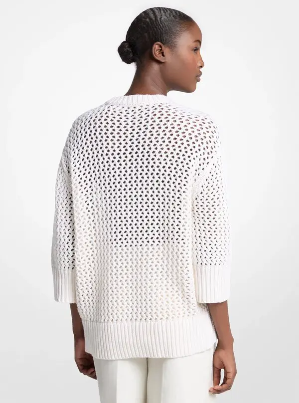 Michael Kors Hand-crocheted Cashmere And Cotton Sweater