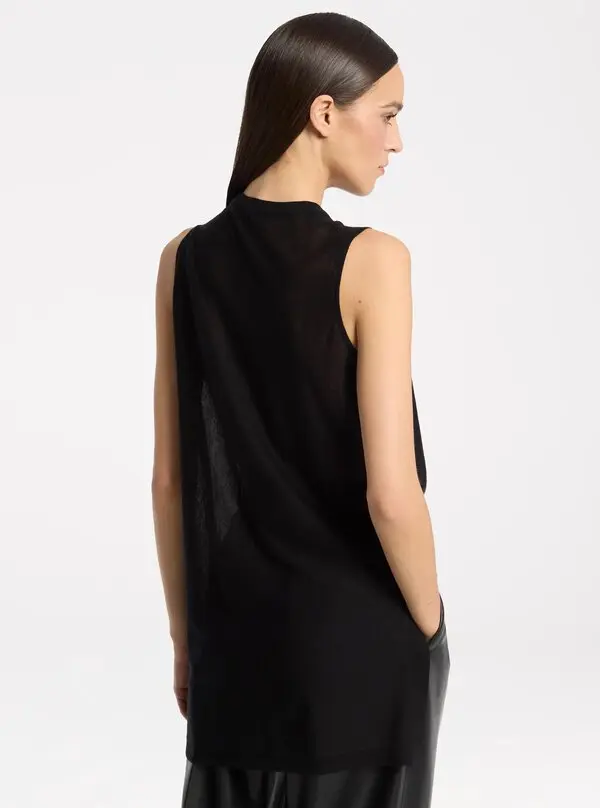 Michael Kors Draped Rayon And Cashmere Top In Size By