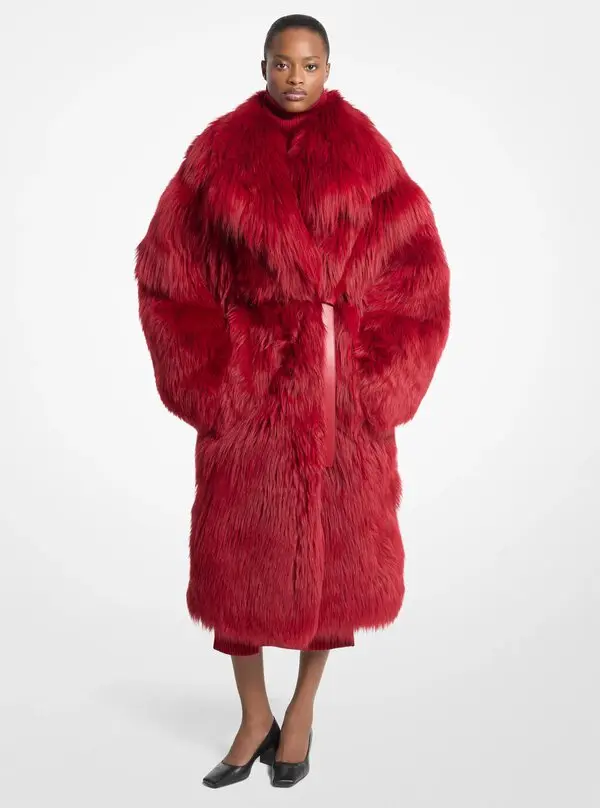 Michael Kors Belted Shearling Coat