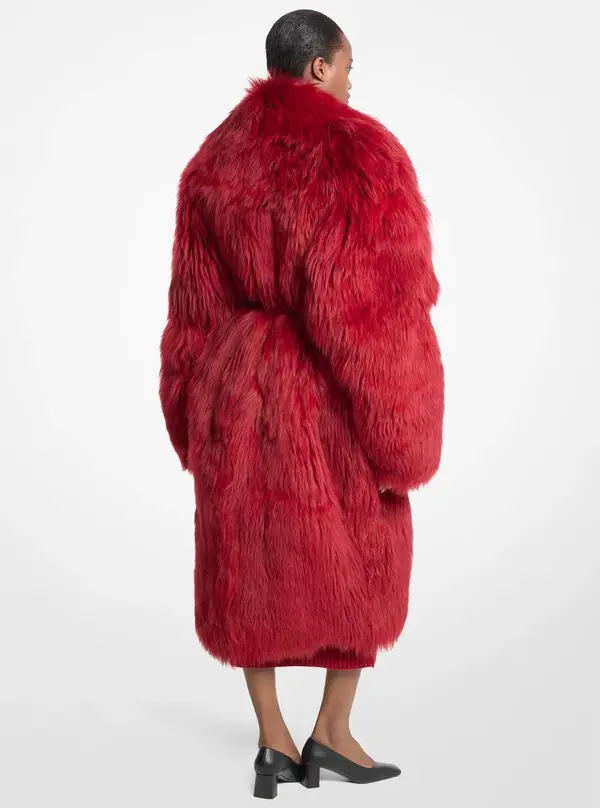 Michael Kors Belted Shearling Coat