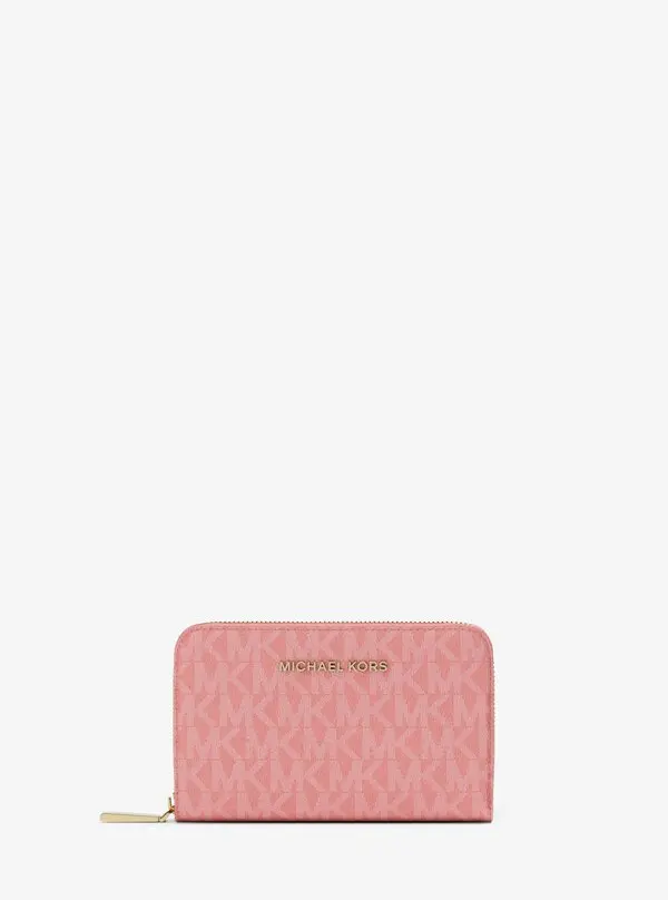 Michael Kors Small Logo Wallet In By - Pink