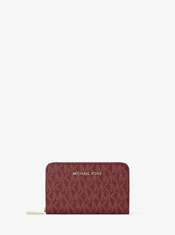Michael Kors Small Logo Wallet In By - Red