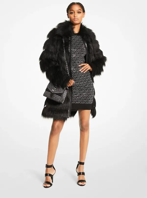 Michael Kors Faux Fur Layered Coat
