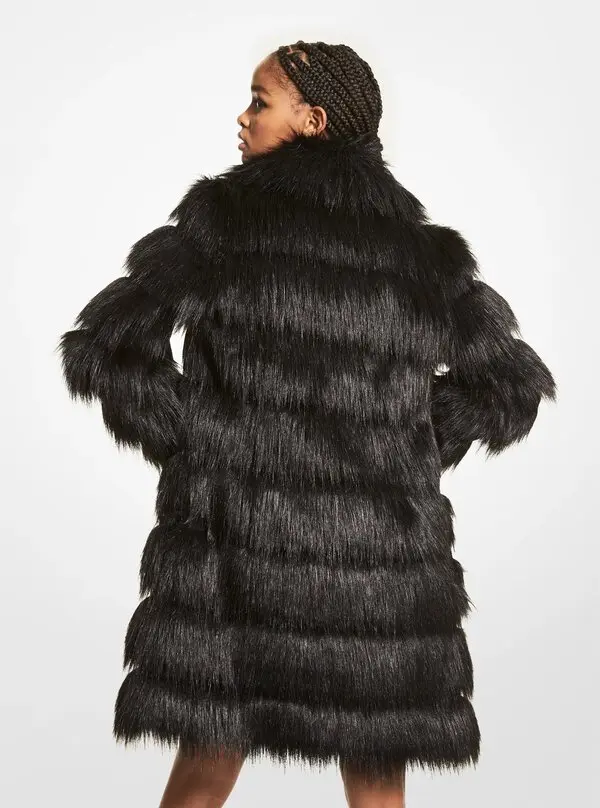 Michael Kors Faux Fur Layered Coat