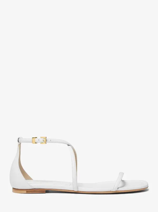 Michael Kors Polly Leather Crossover Strap Sandals