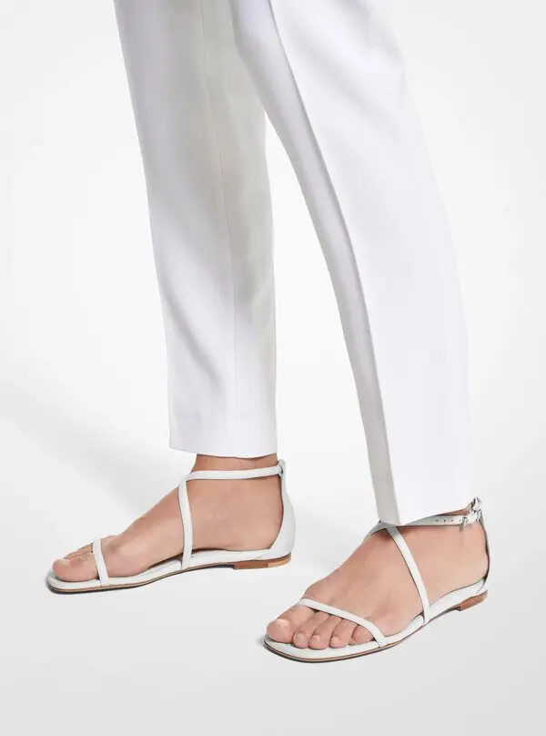 Michael Kors Polly Leather Crossover Strap Sandals