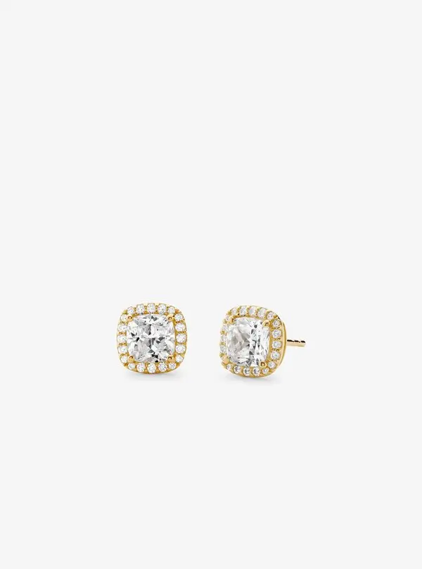 Michael Kors Precious Metal-plated Sterling Pavé Stud Earrings In By - Gold
