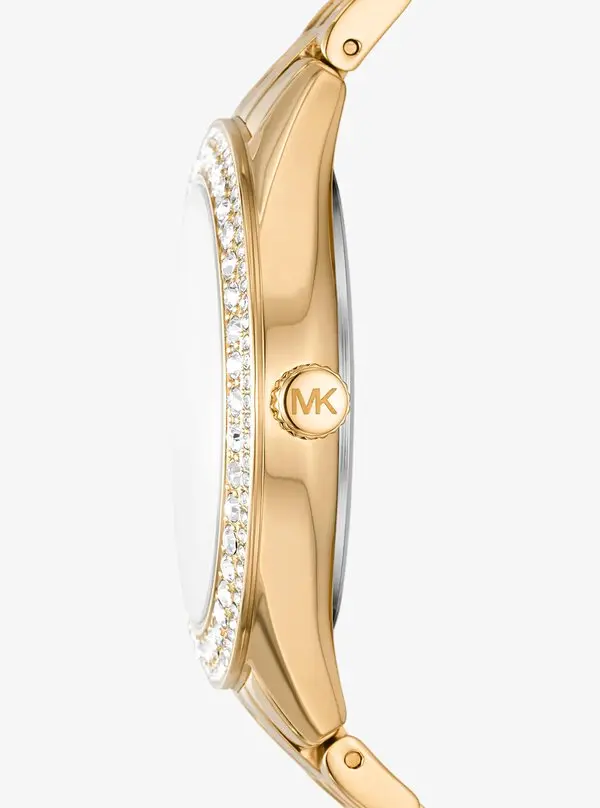 Michael Kors Harlowe Pavé -tone Stainless Steel Watch
