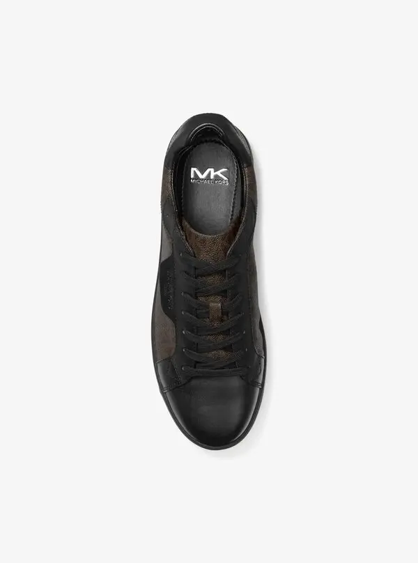 Michael Kors Keating Logo And Leather Low Top Sneakers