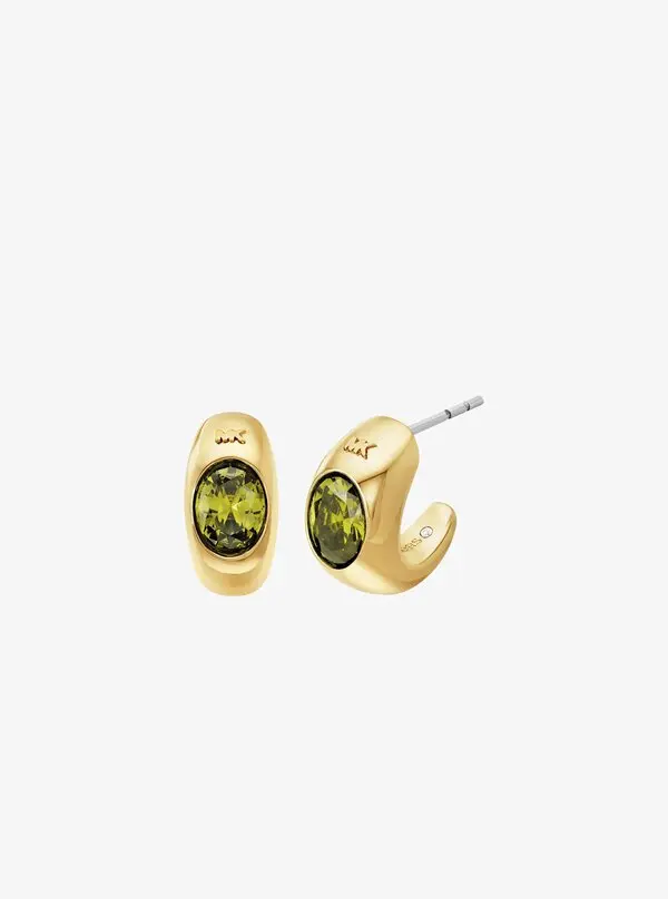 Michael Kors Precious Metal-plated Cubic Zirconia Huggie Hoop Earrings In By - Gold