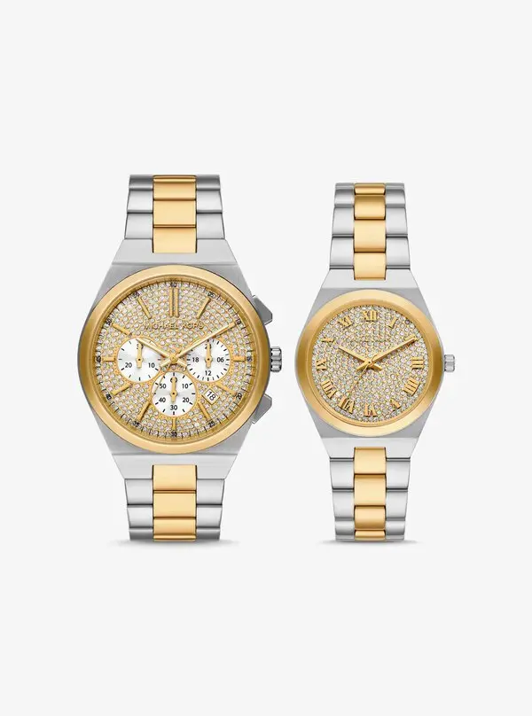 Michael Kors Lennox Two-tone Pavé Watch Set