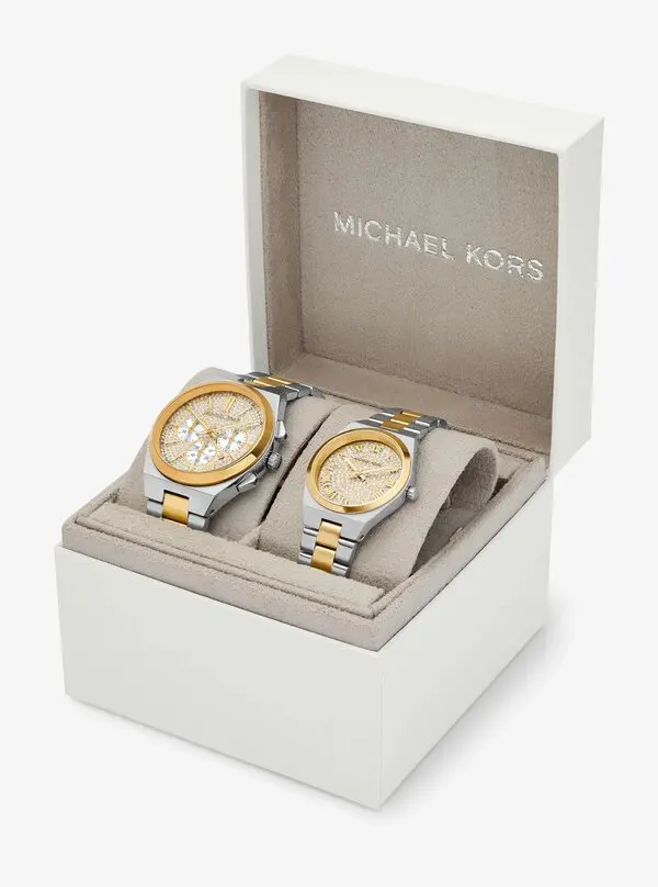 Michael Kors Lennox Two-tone Pavé Watch Set