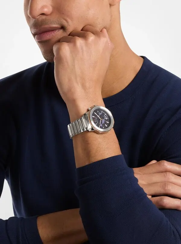 Michael Kors Oversized Prescott Two-tone Watch In By