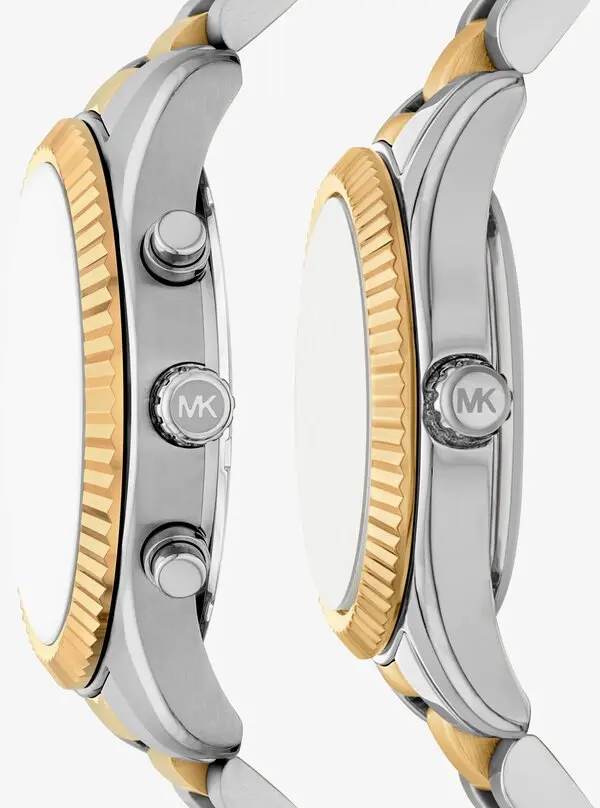 Michael Kors Lexington Two-tone Chronograph Watch Set